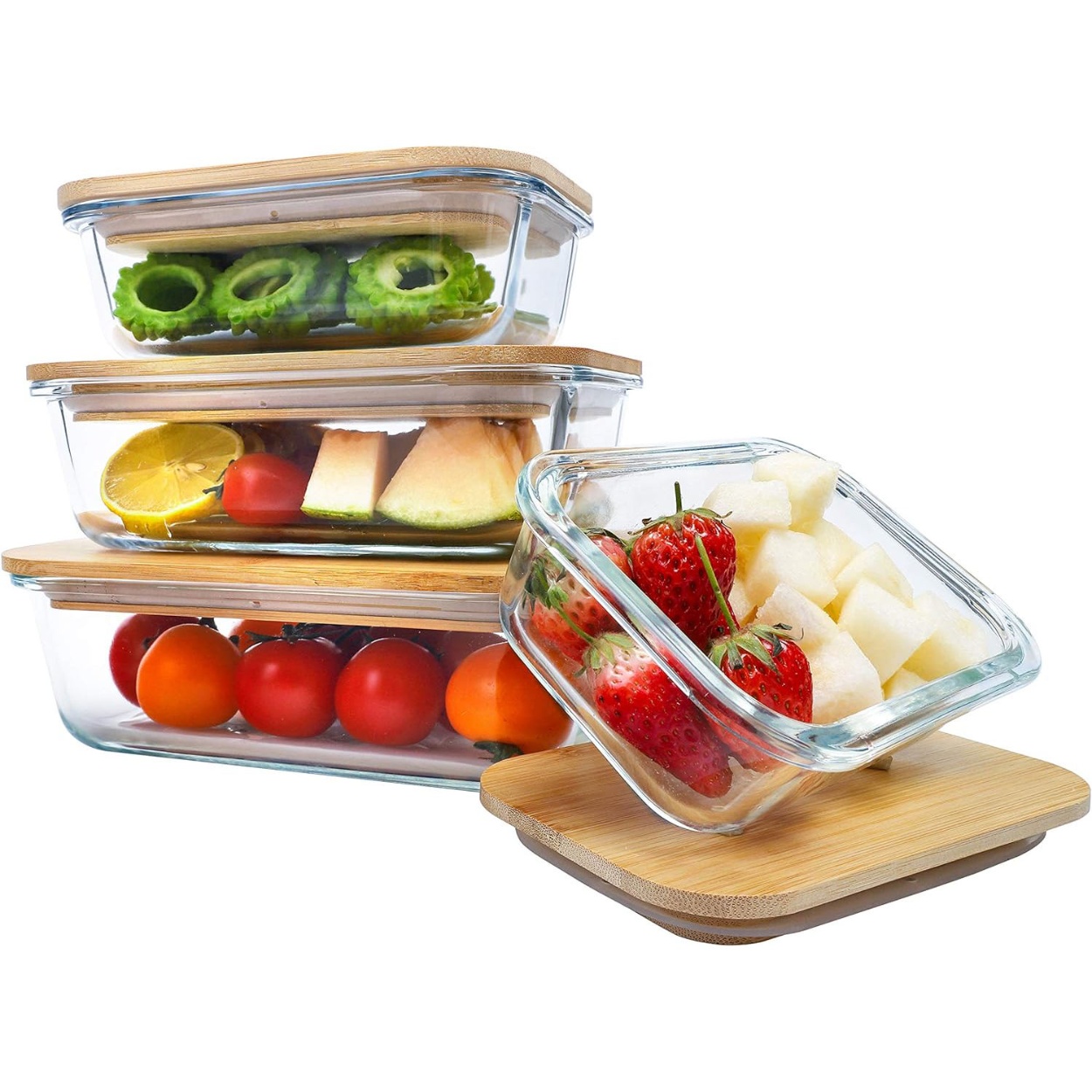 Custom Glass Storage Container with Wood Lid Supplier